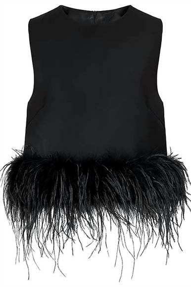 LA' ROS | Tops | New La Ros Feather Tank In Black | Poshmark